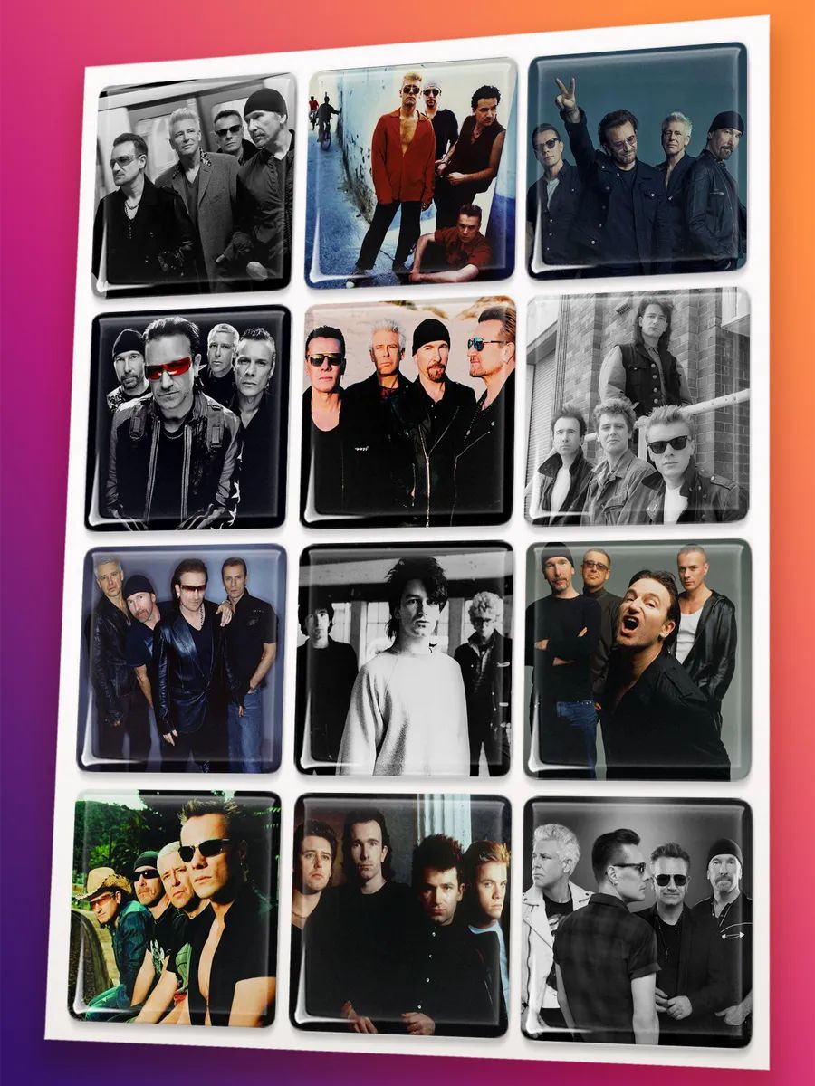 3D наклейки U2 рок — фото 1