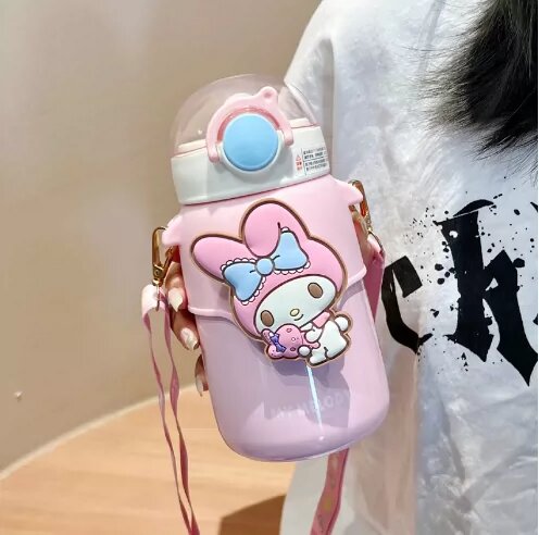 Стальная кружка с соломинкой MINISO в коллаборации с Toy Story, Hello Kitty, My Melody, Cinnamoroll 8075B
