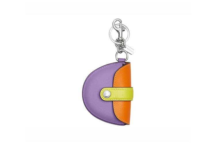 Кожаный брелок-кошелек для сумки женский COACH, разноцветный