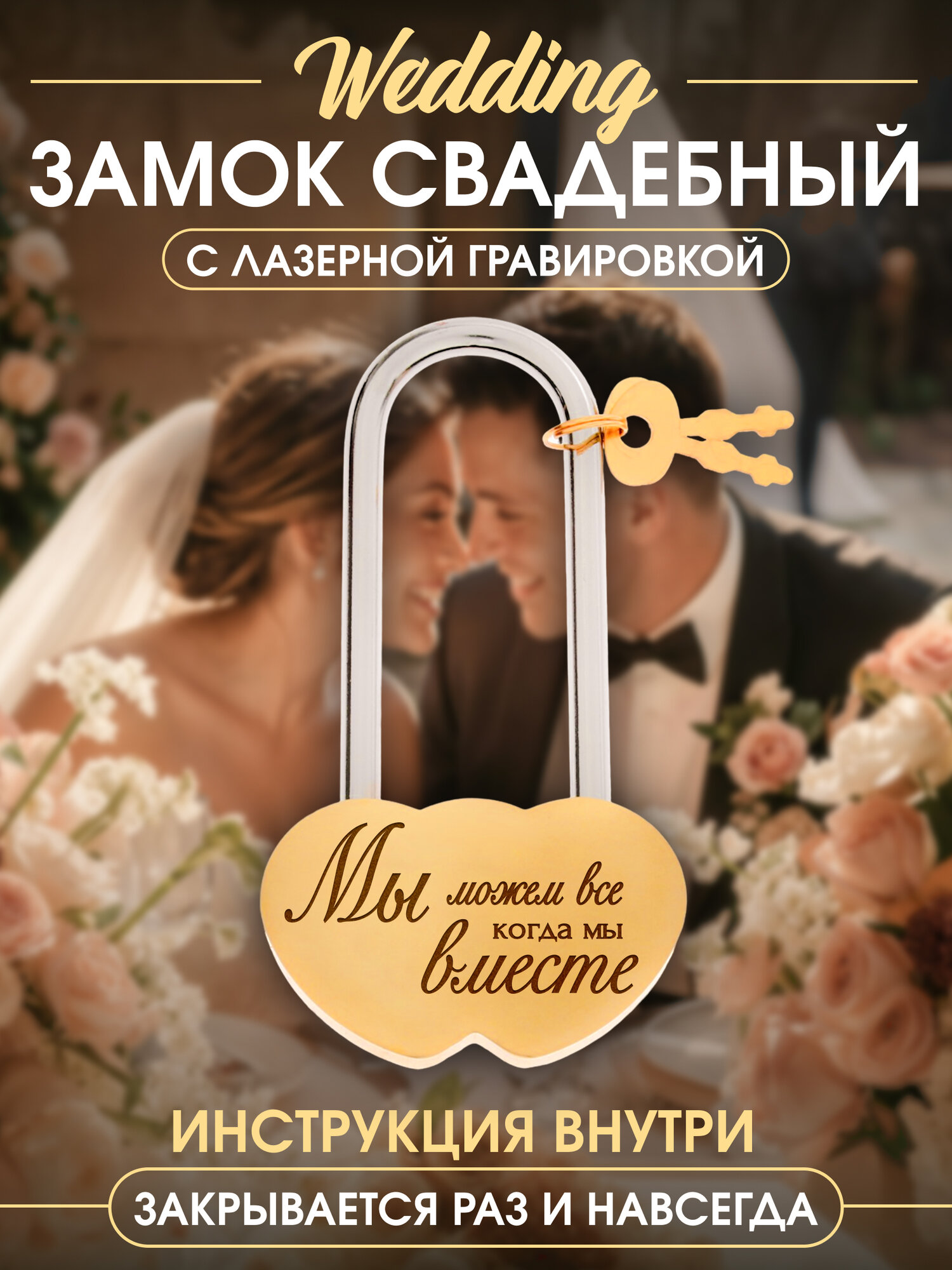 Свадебный замок с надписью Мы можем все