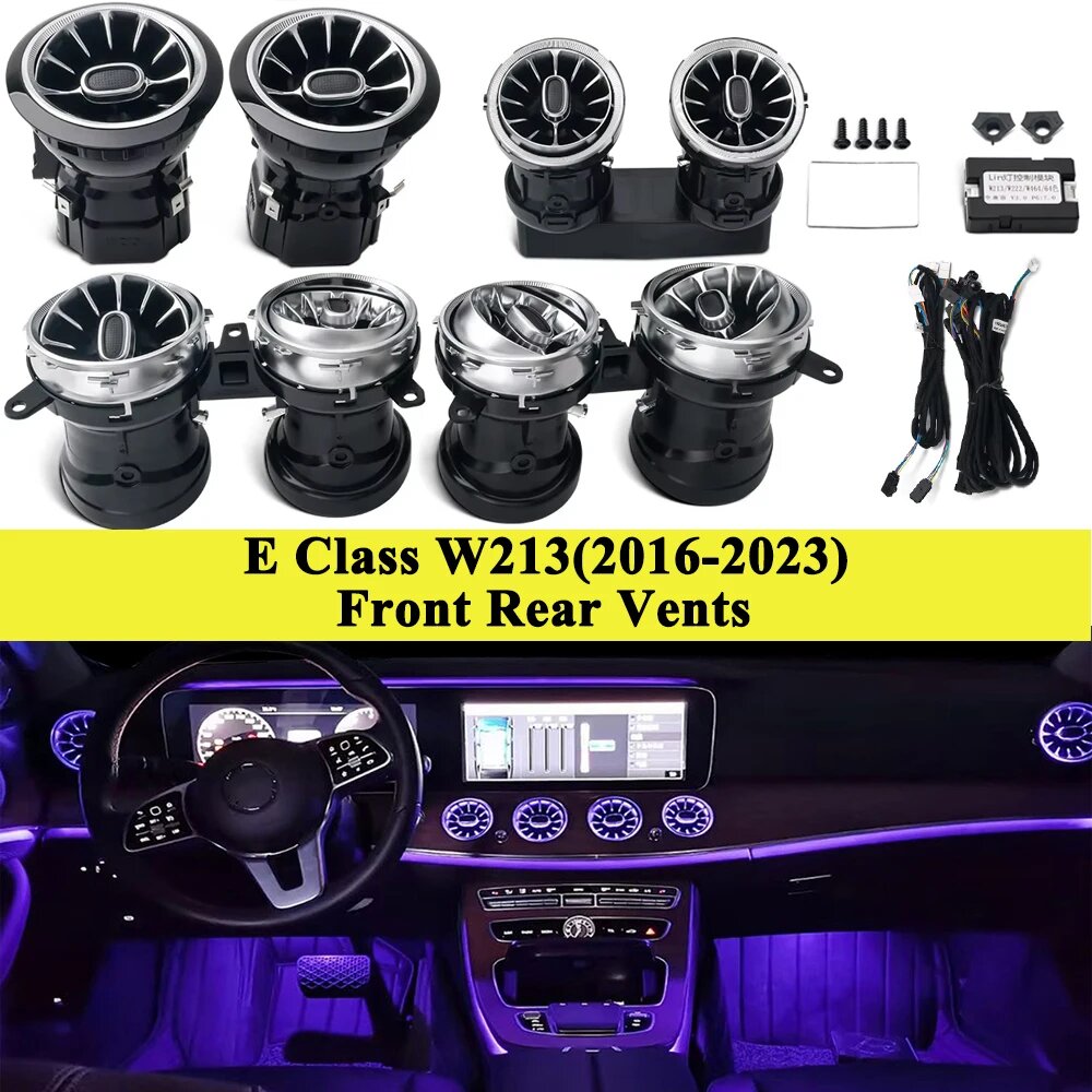 RGB LED Вентиляционные Отверстия для Mercedes W213 E-Class, Черный