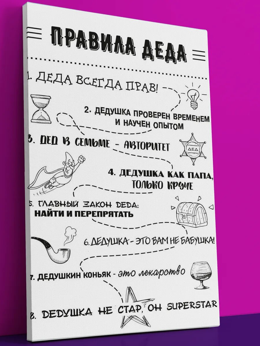 Картина на стену правила дедушки