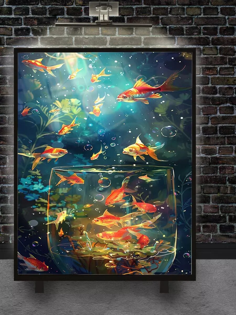 Картина 30х40 Золотые рыбки