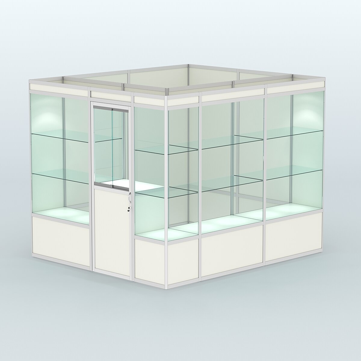 Павильон из профиля угловой №4а (5,5 кв. м), Белый