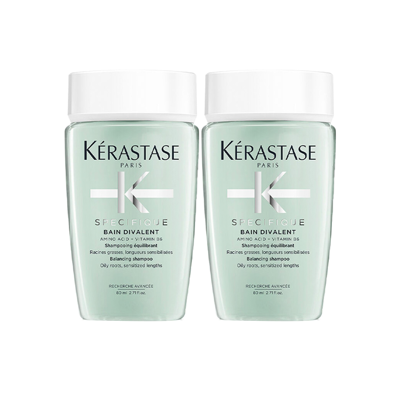 Шампунь женский KERASTASE Bain Divalent для жирных корней и сухих длины, Function Shampoos 80ml*2