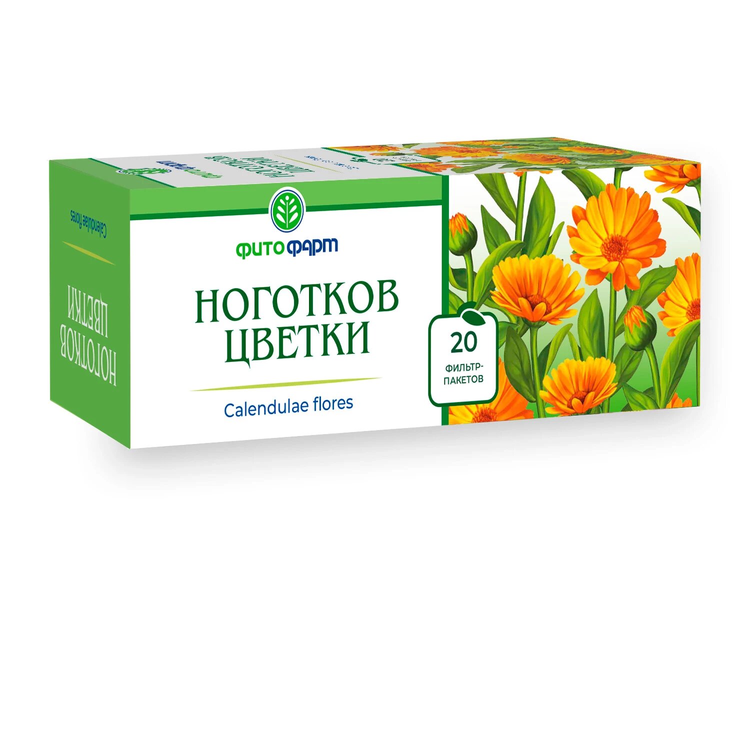 Ноготков цветки ф/п по 1,5 г, №20, антисептическое и противовоспалительное средство растительного происхождения