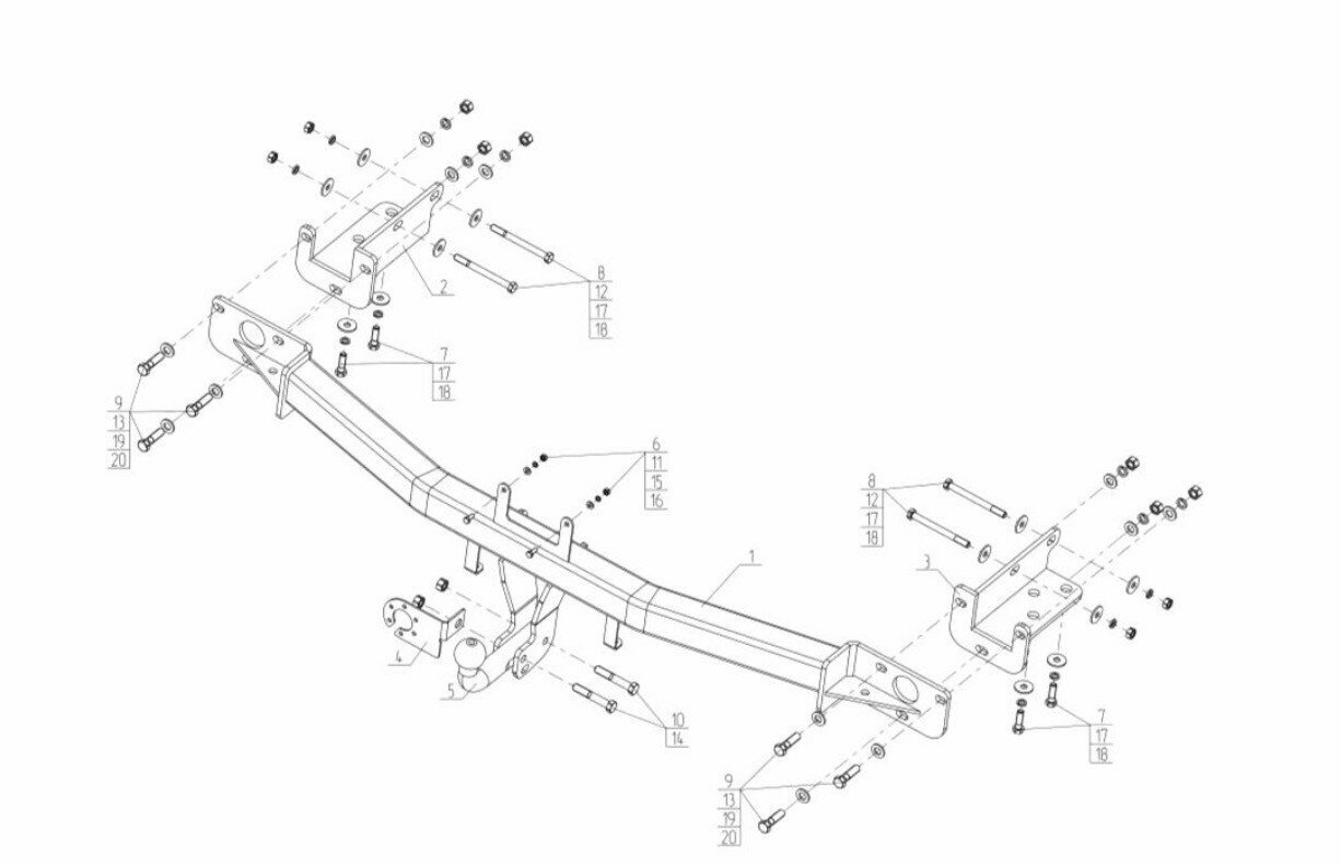 Фаркоп для Hyundai ix55 2009-2012 Тип шара: A. Нагрузки: 1500/75 кг, HY 35