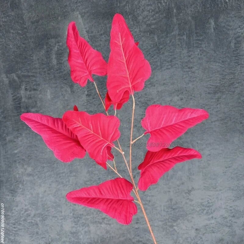 Имитация большого апельсинового листа 80 см Красный, MMH