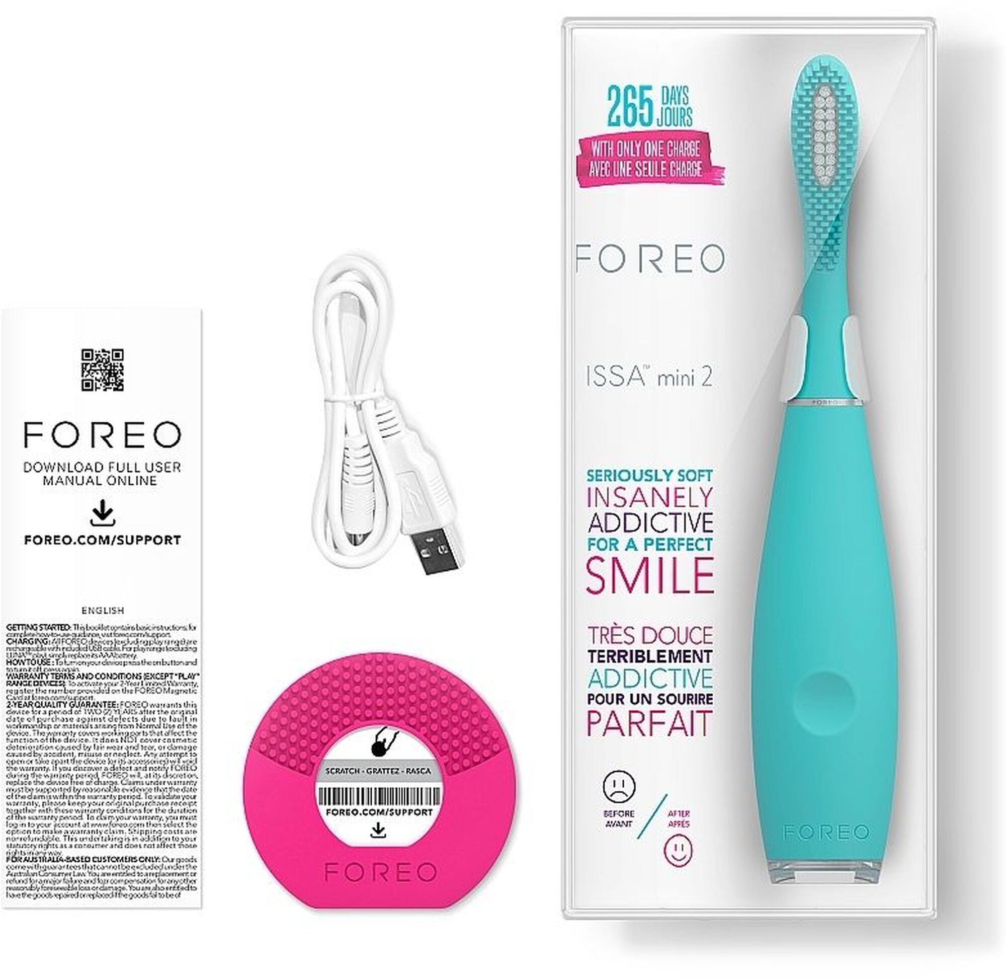 Foreo Электрическая зубная щетка ISSA mini 2, цвет голубой, 1 шт
