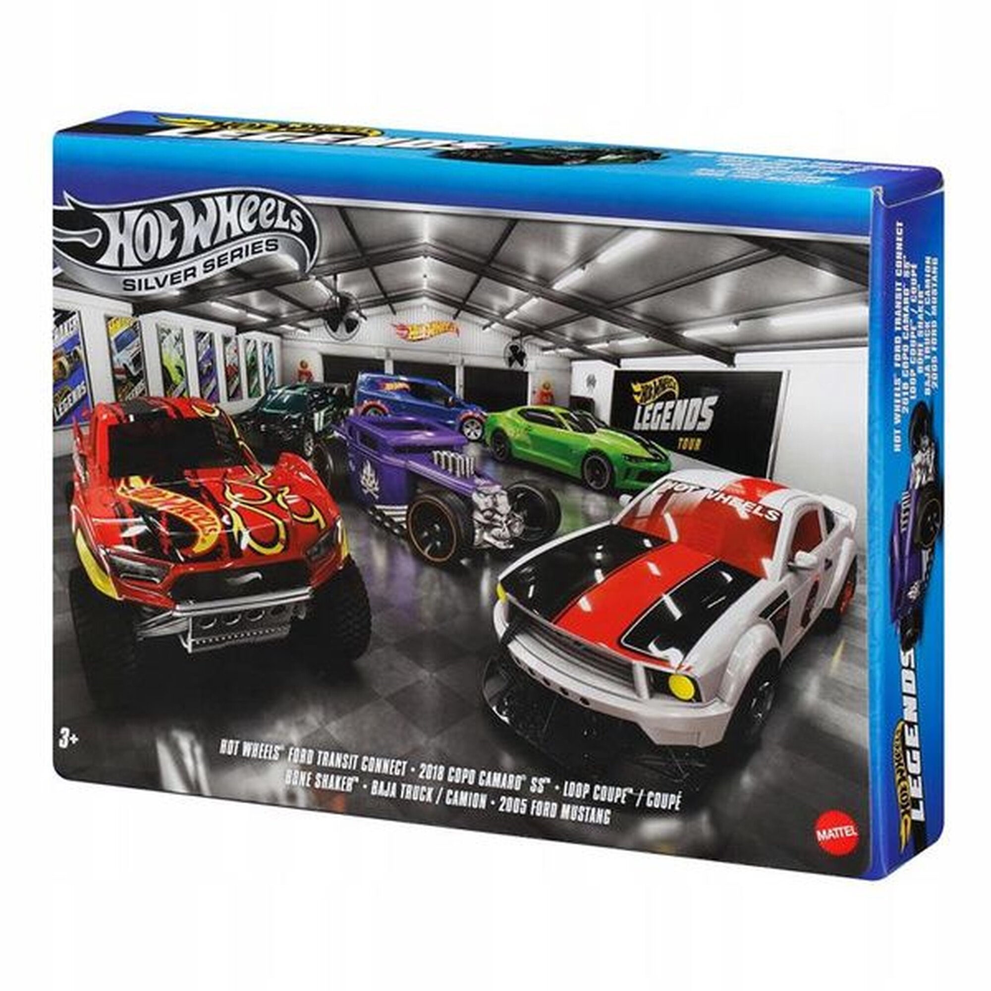 Игрушечный транспорт Hot Wheels Silver Series - Набор из 6 машинок Legends Tour - Хот Вилс JLB24