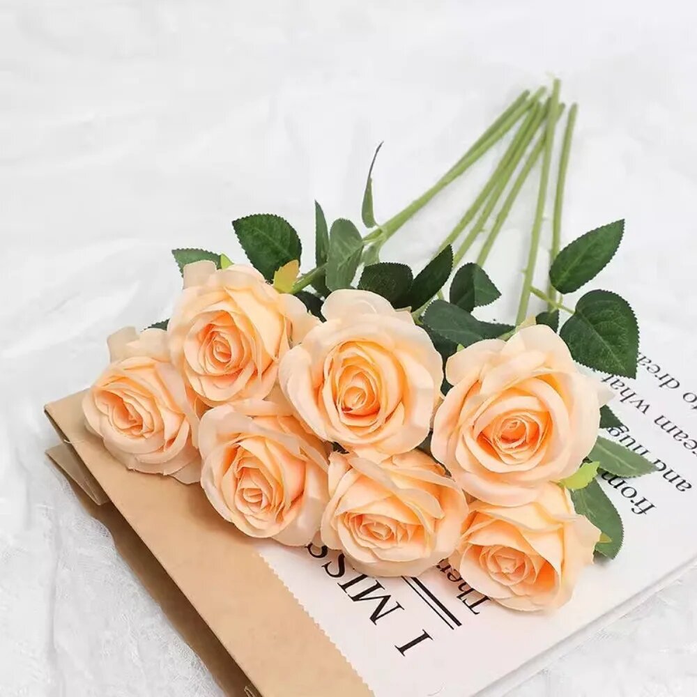 Искусственные цветы тюльпан роза шелк букет 3/5 шт 5Pcs, Champagne