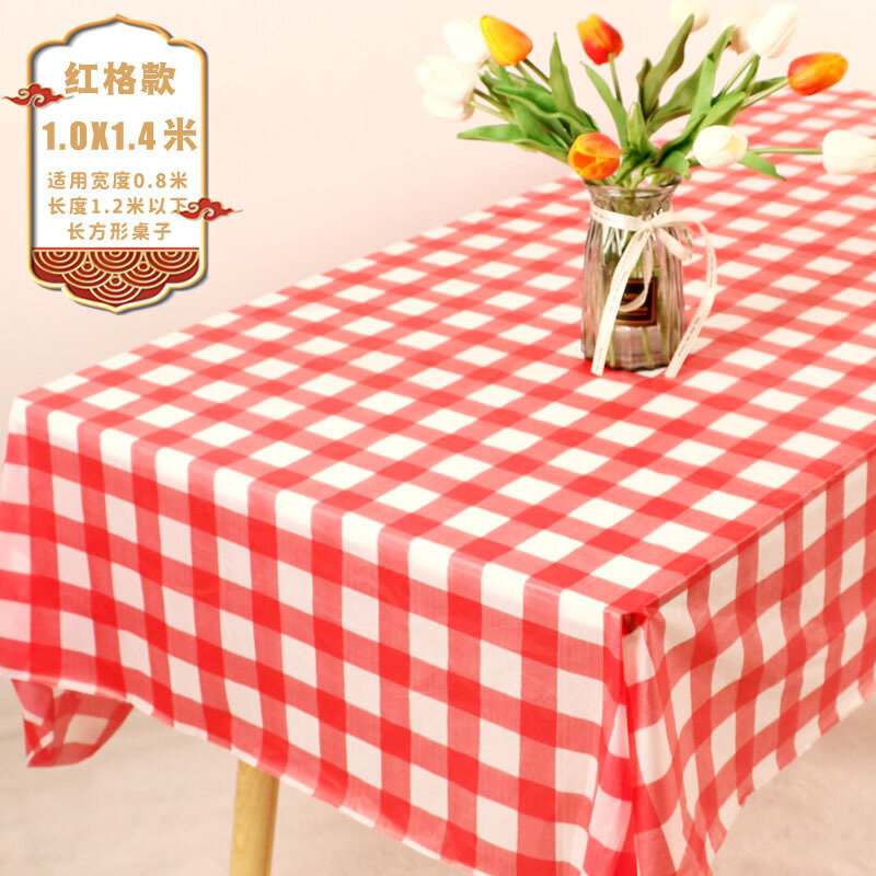 Одноразовая скатерть для детских праздников, стильный свежий принт, пластиковая водонепроницаемая скатерть для домашнего использования, квадратной формы.