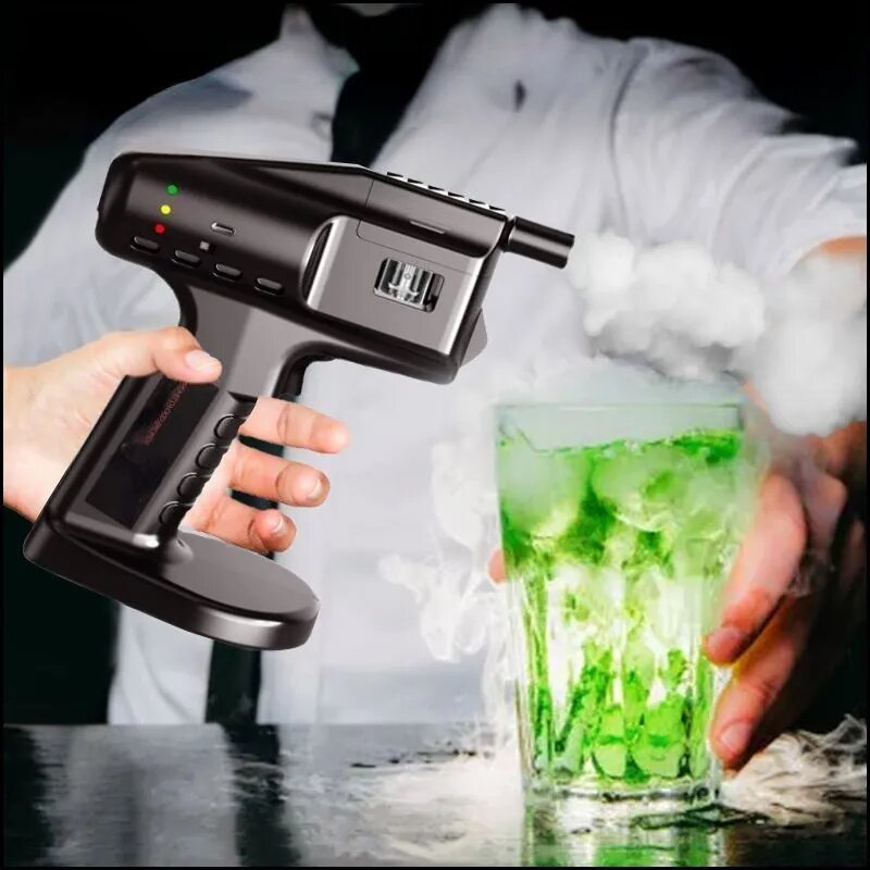 Коптильный пистолет The Smoked Gun черный для коктейлей и молекулярной кухни пластик — фото 1