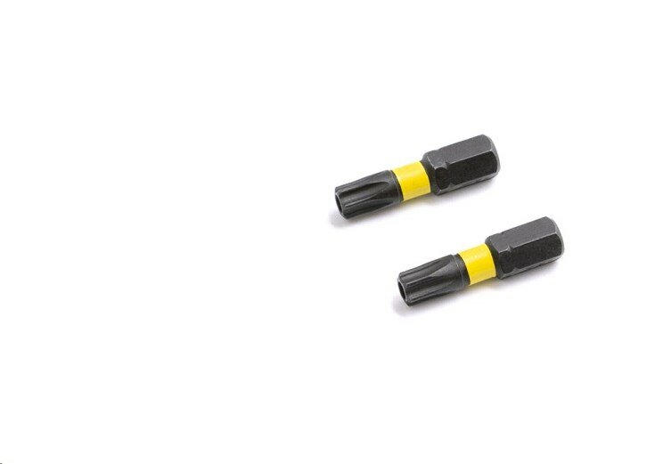 Набор бит (вставок) 2 предмета ударных крестовых Т40, 25мм с отверстием, S2, магнитный наконечник Дело Техники арт. 794902