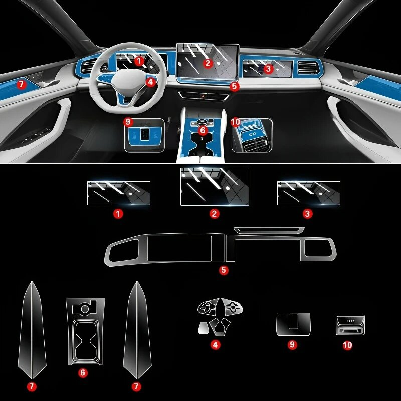 Прозрачная Защитная Пленка Для Приборной Панели Volkswagen Tiguan L Pro, Мультимедийной GPS-навигационной Консоли