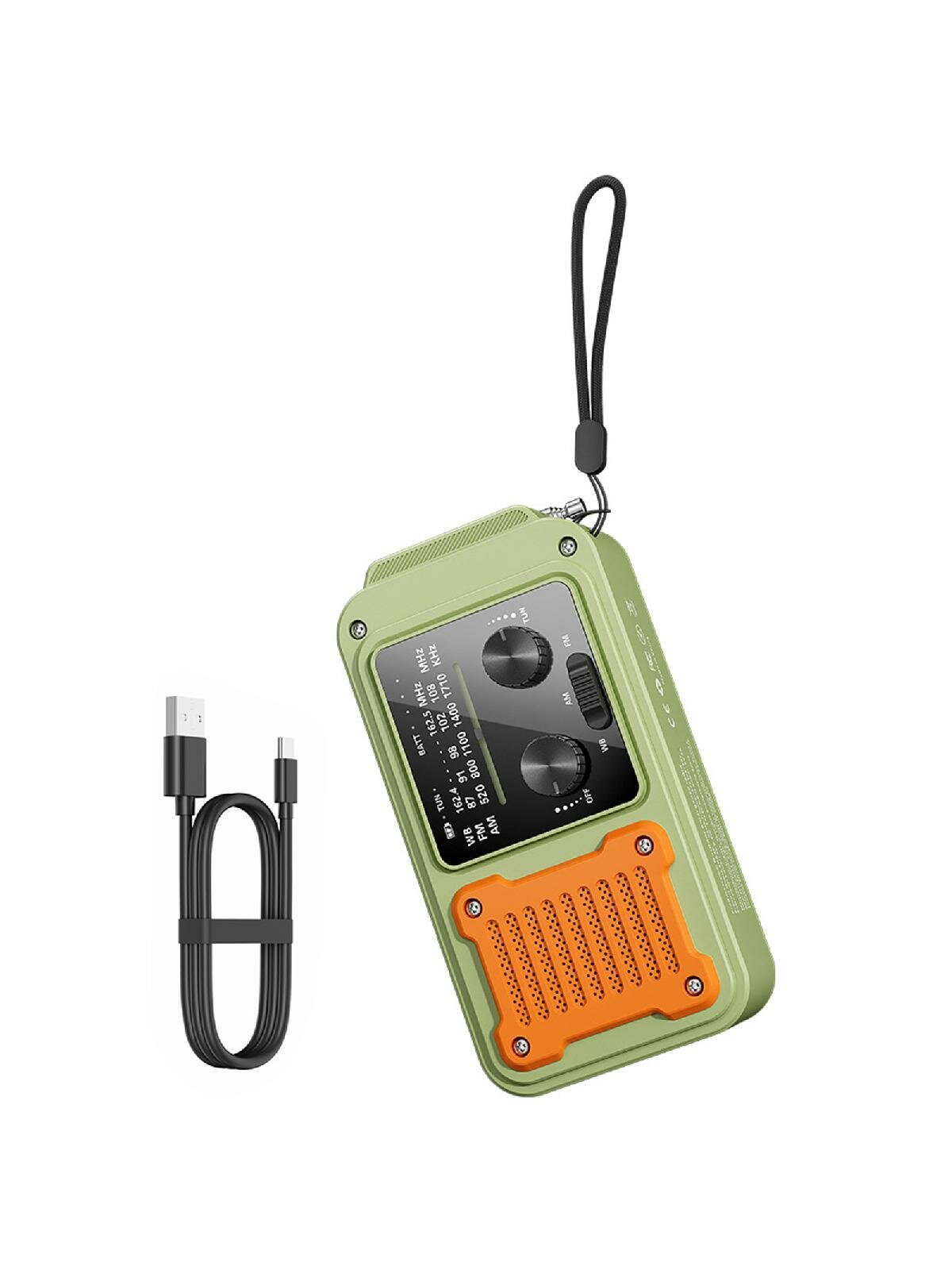 Аварийное радио с солнечной рукояткой Type c, функцией зарядки и светодиодных фонариков