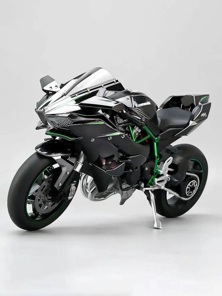 Мотоцикл детские игрушечный Kawasaki Ninja H2 R, Коллекционная модель машины для взрослых