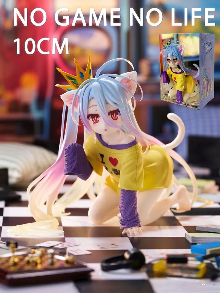 Аниме фигурка NO GAME NO LIFE Кошачьи ушки White школьная форма 18.5cm