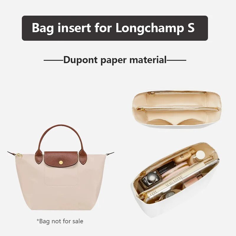 Вставка для Longchamp S, бежевая, White insert A