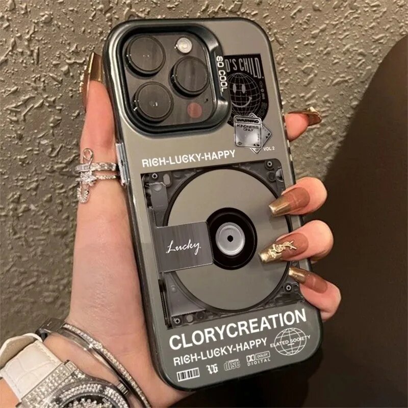 Чехол для телефона с ретро-дизайном в виде проигрывателя виниловых Style 1, For iPhone 17 Pro