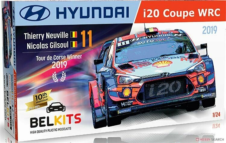 Сборная модель Машинка Belkits BEL014 1/24 Hyundai i20 Coupe WRC 2019 car model kit