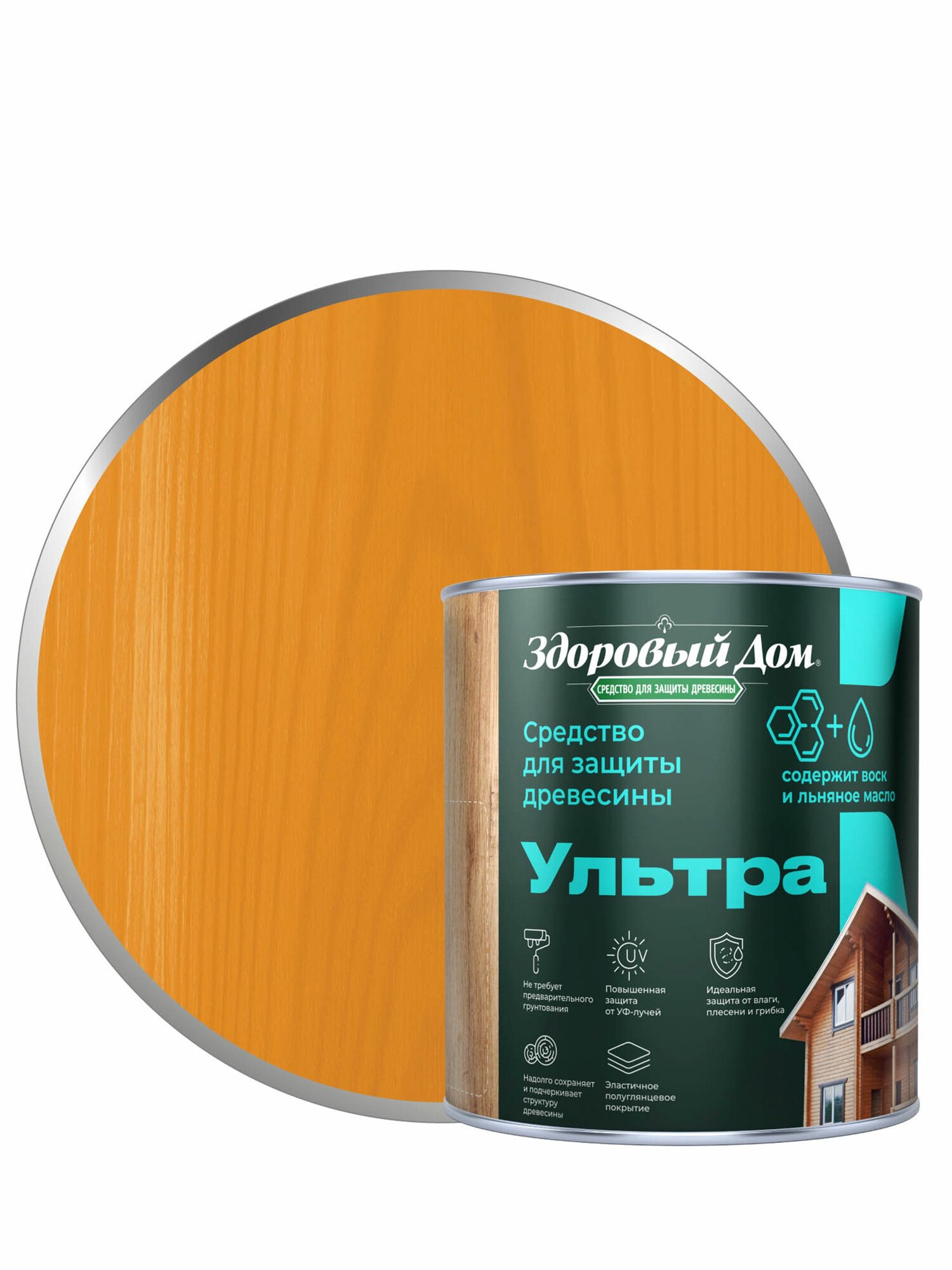 Лакра Здоровый Дом Ультра деревозащитное средство, Орегон, 0,8 л