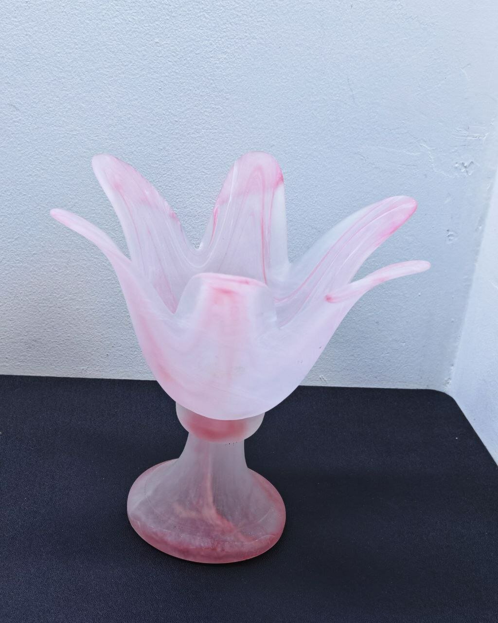 Авторская ваза Murano Glass, форма медуза, розовое стекло, высота: 19,5см