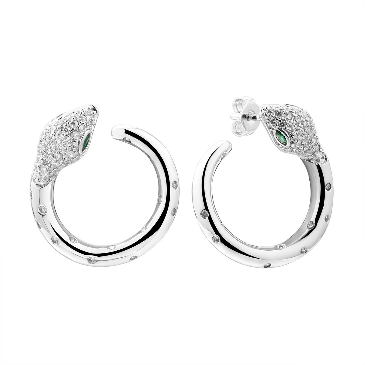 Серьги, серебро, 925 проба, шпинель, фианит