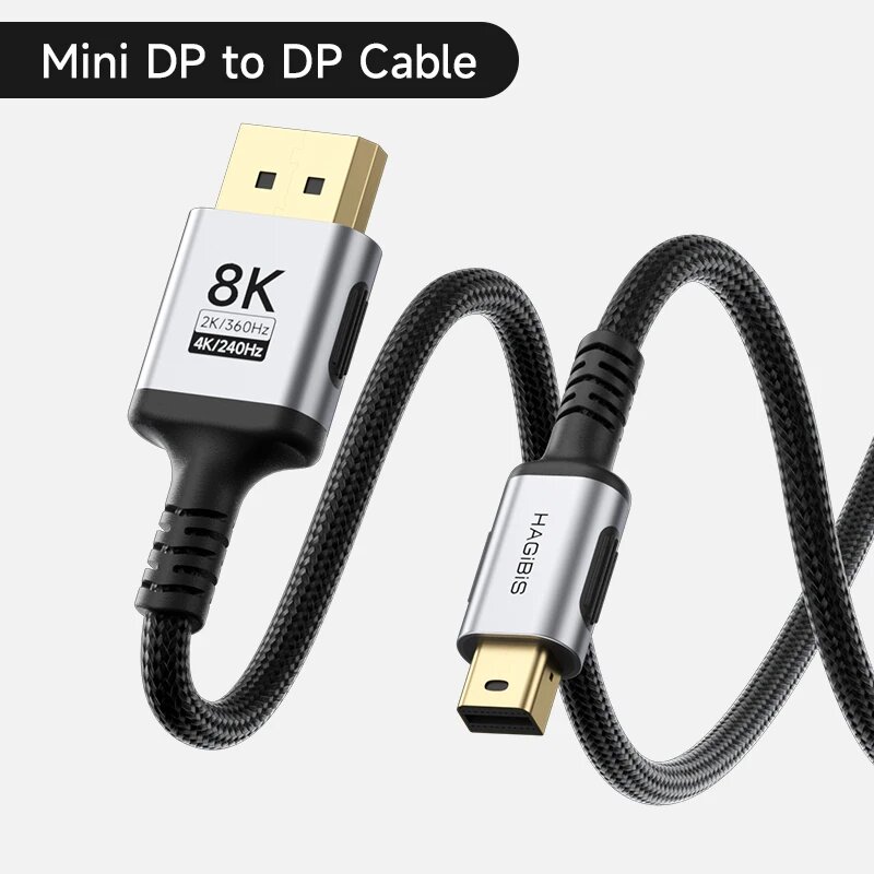 Кабель Hagibis Mini DisplayPort-DisplayPort 1.4 3m Bidirectional