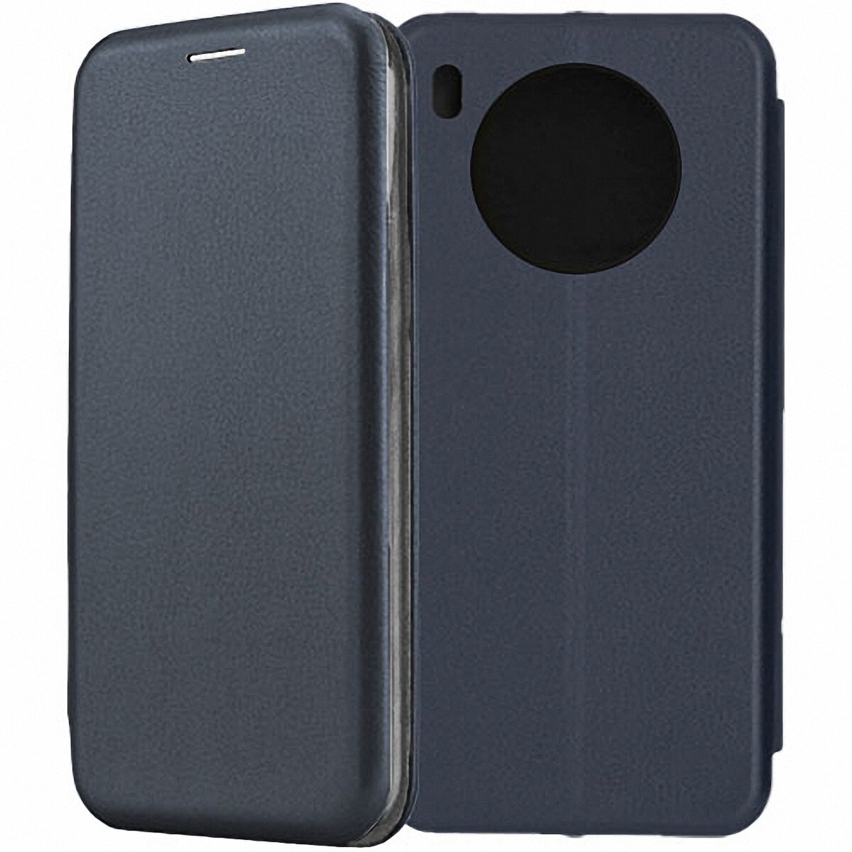 Чехол книжка для Honor 50 Lite темно-синий / подставка, отделение для карт