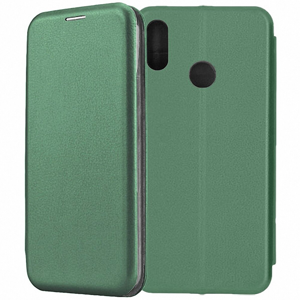 Чехол-книжка для Huawei P Smart (2019) зеленый / подставка, отделение для карт