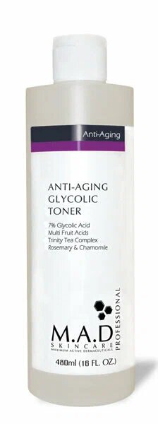 M.A.D. ANTI-AGING GLYCOLIC TONER Тоник с 7% гликолевой кислотой предотвращающий старение кожи, 480 мл.