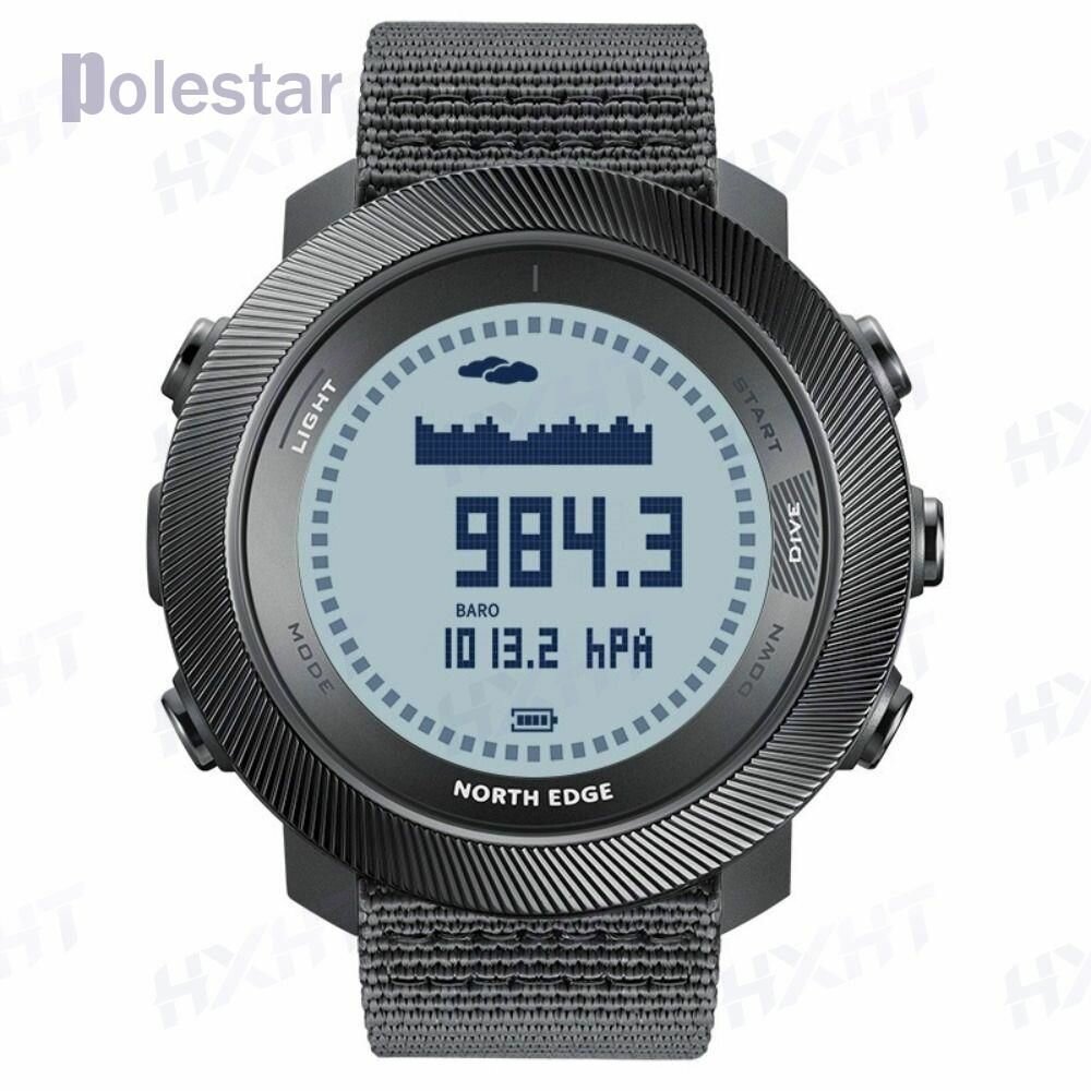 NORTH EDGE APACHE-D: Водонепроницаемые Светящиеся Часы Для Мужчин (Плавание, Дайвинг, Шагомер, Замер Глубины И Давления)