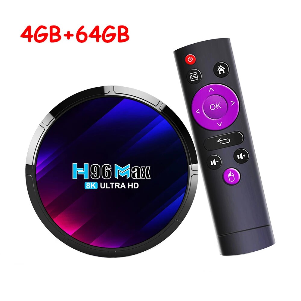 H96 MAX Android TV Box 4GB 64GB, EU Plug