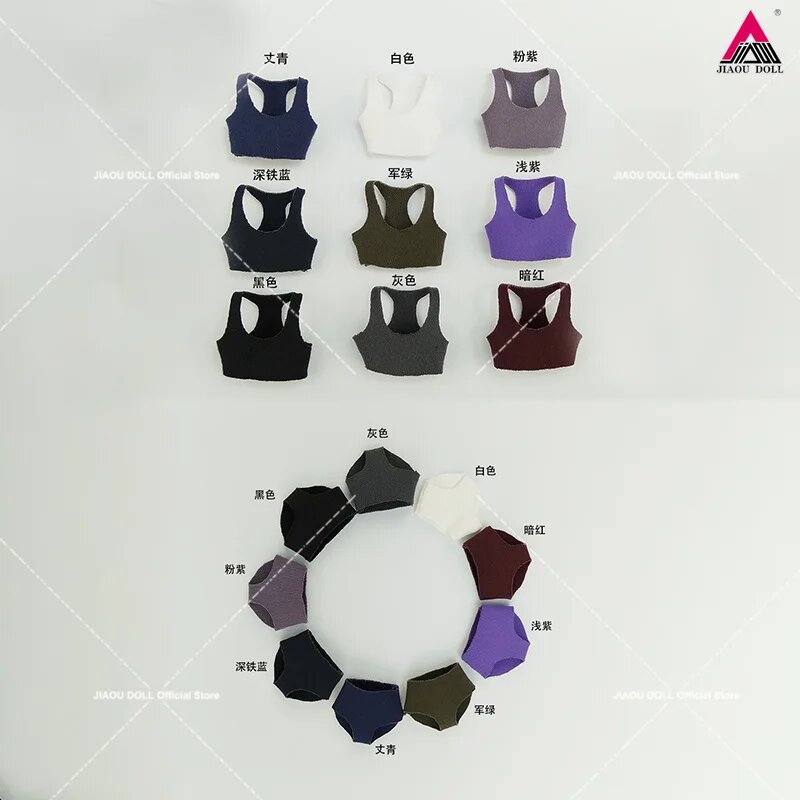 Спортивный топ для кукол JIAOU DOLL, черный, SET B 1to12