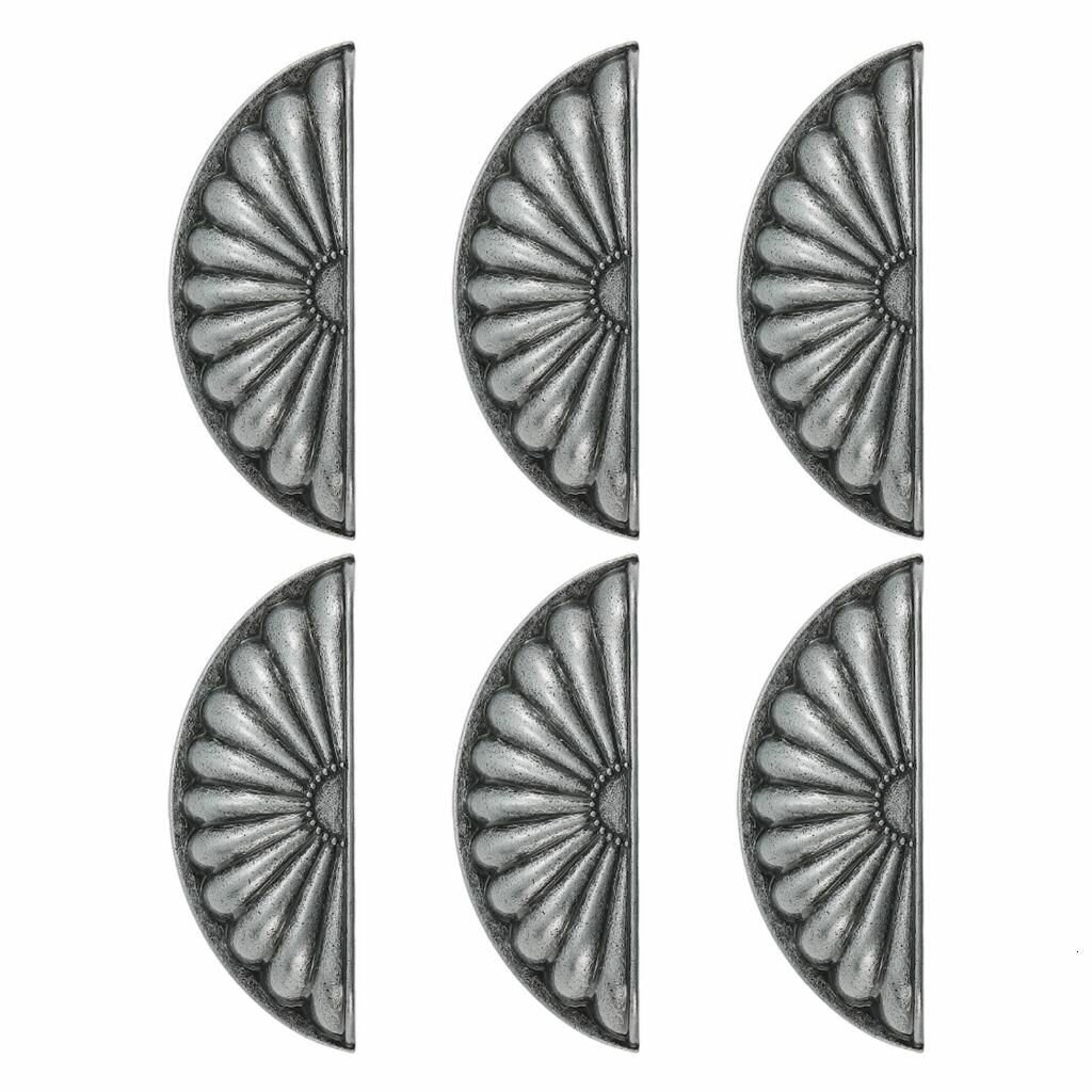 6 шт. ручки-ракушки для шкафов и ящиков, - Античный никелевый цвет