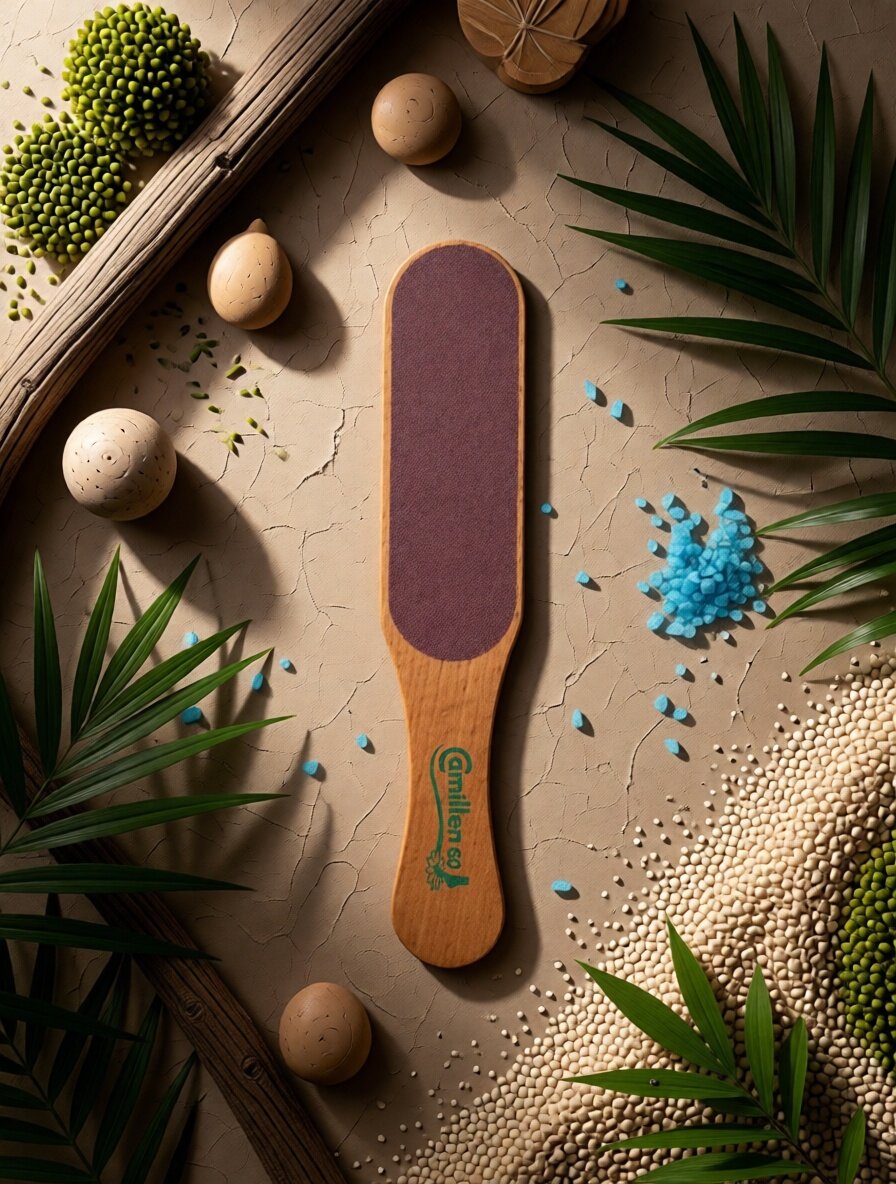 Пилка для пяток, двусторонняя, терка для ног, деревянная, широкая, лакированная