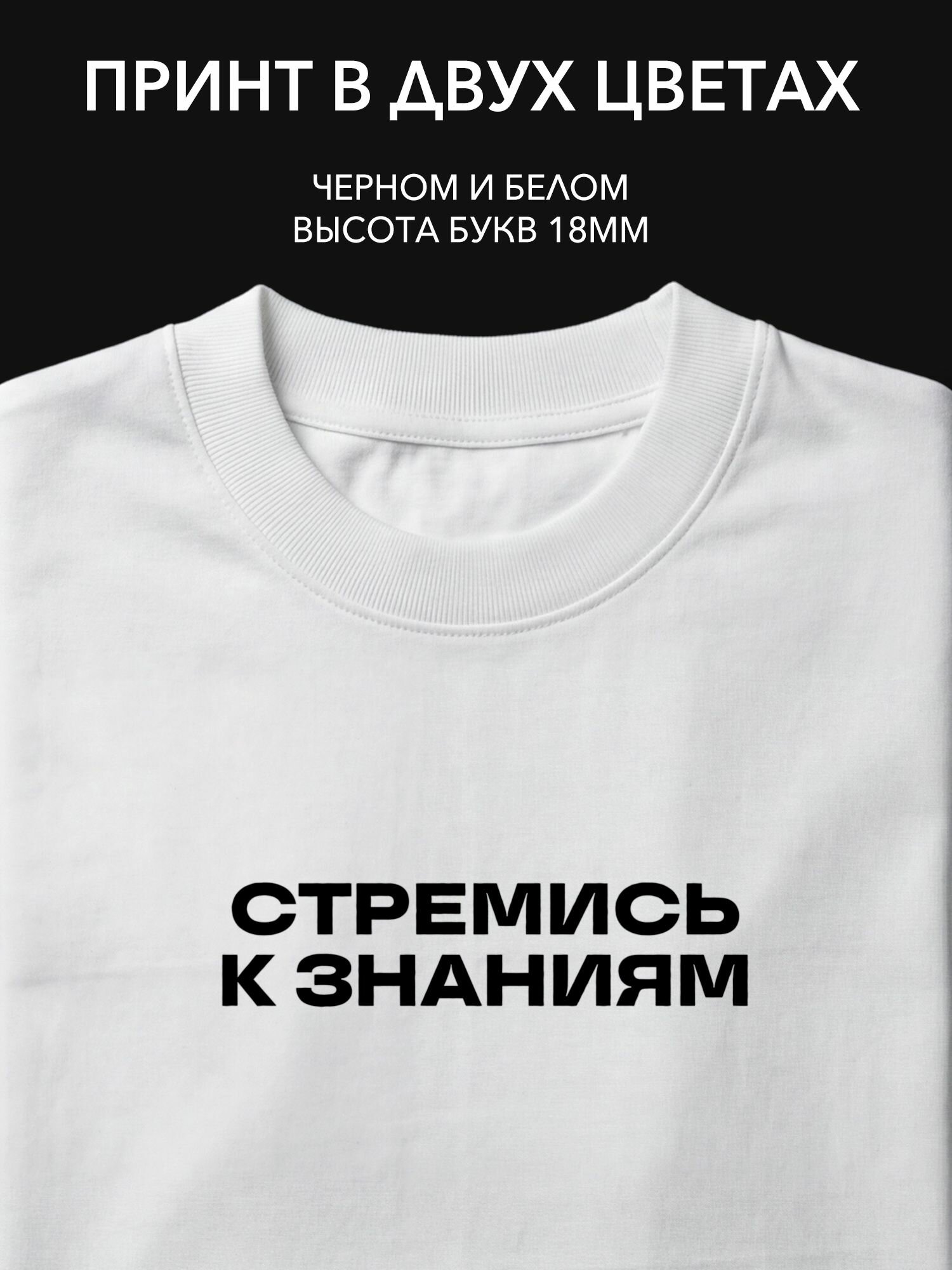 Термопринт надпись "Стремись к знаниям" на одежду для школы и университета, принт на футболку, худи, свитшот, фартук