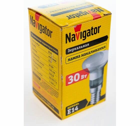 Лампа Navigator ЗК 30вт R39, 230в. Е14, мат. 10 шт