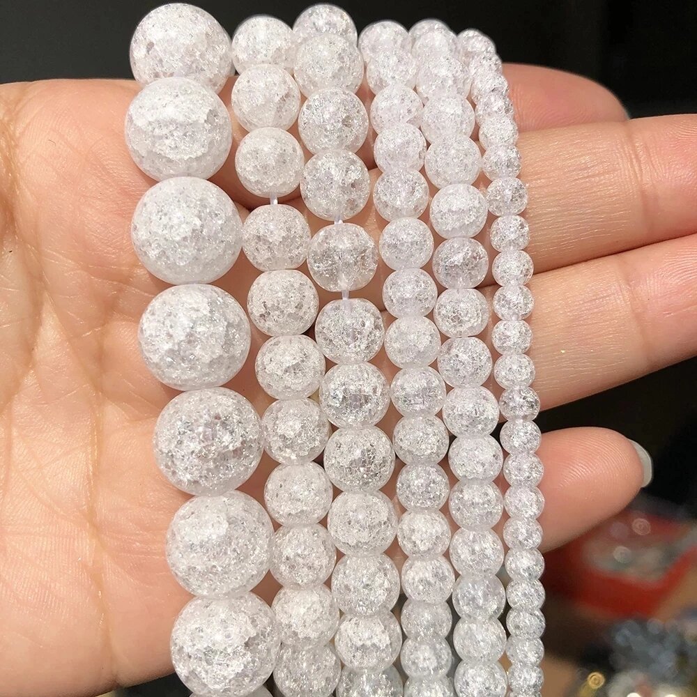 Бусины из натурального камня TTUIJI 4/6/8/10/12 мм 4mm 91pcs beads, Cracked Crystal