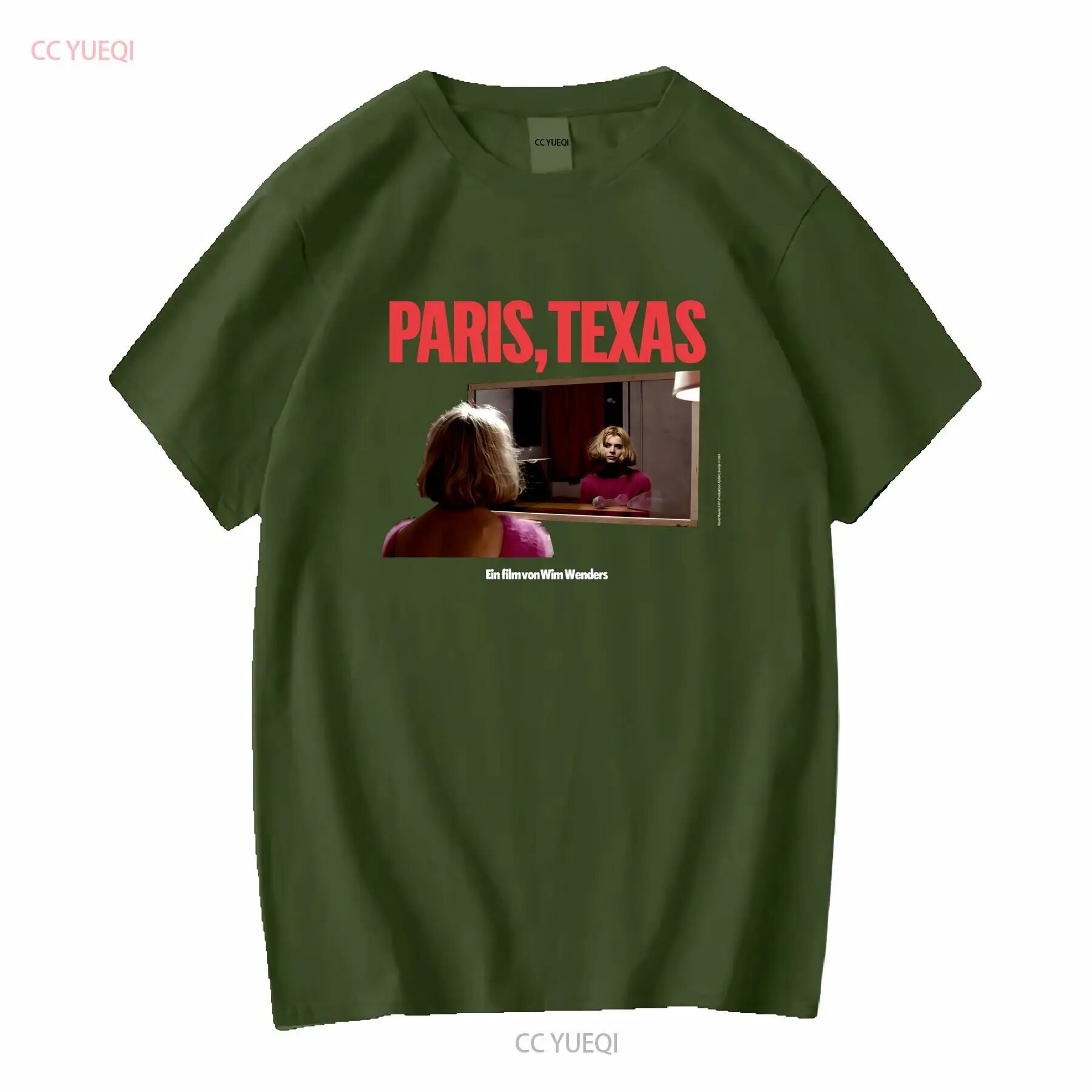 Футболка CC YUEQI Париж Техас L, Зеленый, ArmyGreen