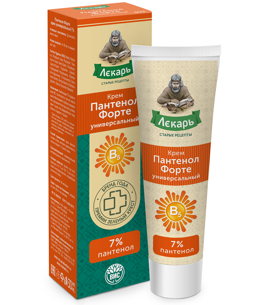 Лекарь крем пантенол форте универсальный 7% 30 мл