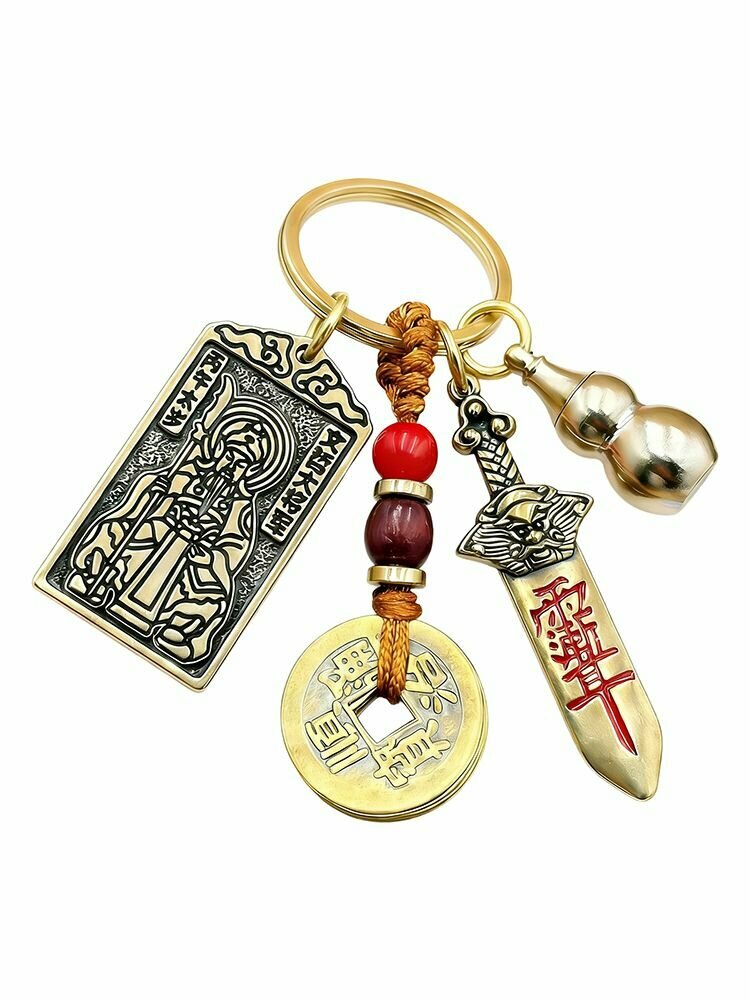 Брелок Тыква горлянка фен шуй, талисман Тай Суй, монета, символ 2026 года, мощный оберег