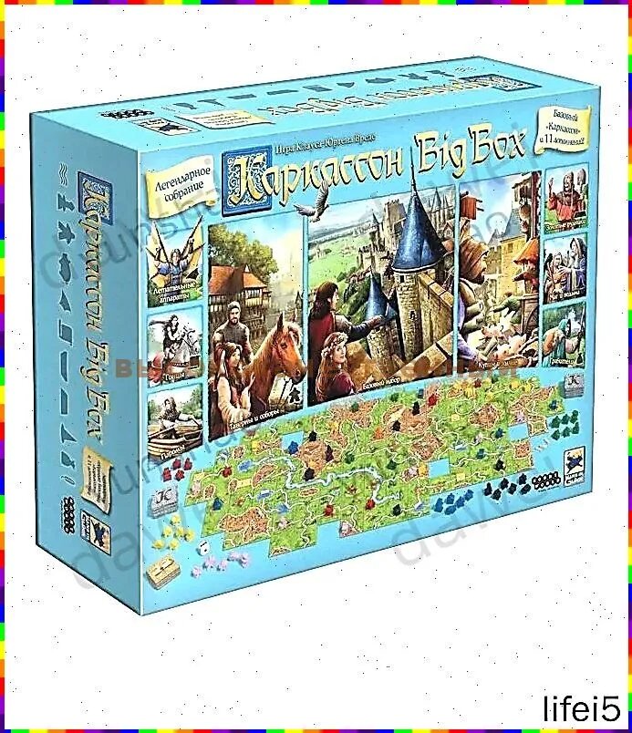 Настольная игра Каркассон в комплекте с расширениями