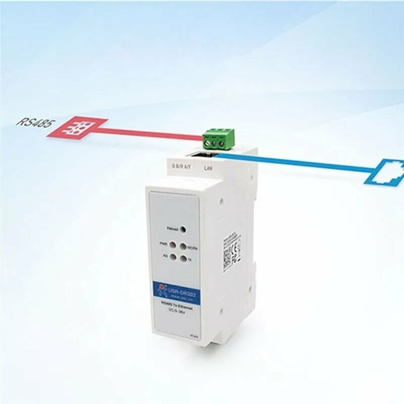 -DR302 Din Rail Serial RS485 to Ethernet Модуль IP-сервера Преобразователь Modbus RTU в