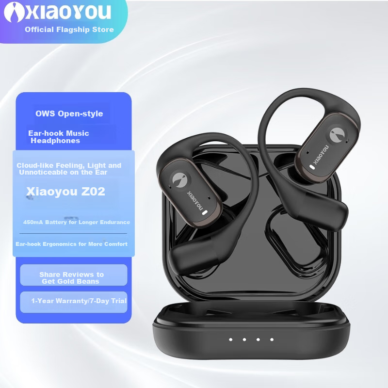 Xiaoyou Open-Ear Bluetooth Наушники Z02 Удобная головная конструкция для спорта бега Двойной микрофон звонки