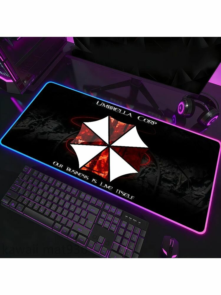 RGB LED Ковер для рабочего стола из крупномасштабной киберспортивной игры Resident Evil, размер 40x90xxl