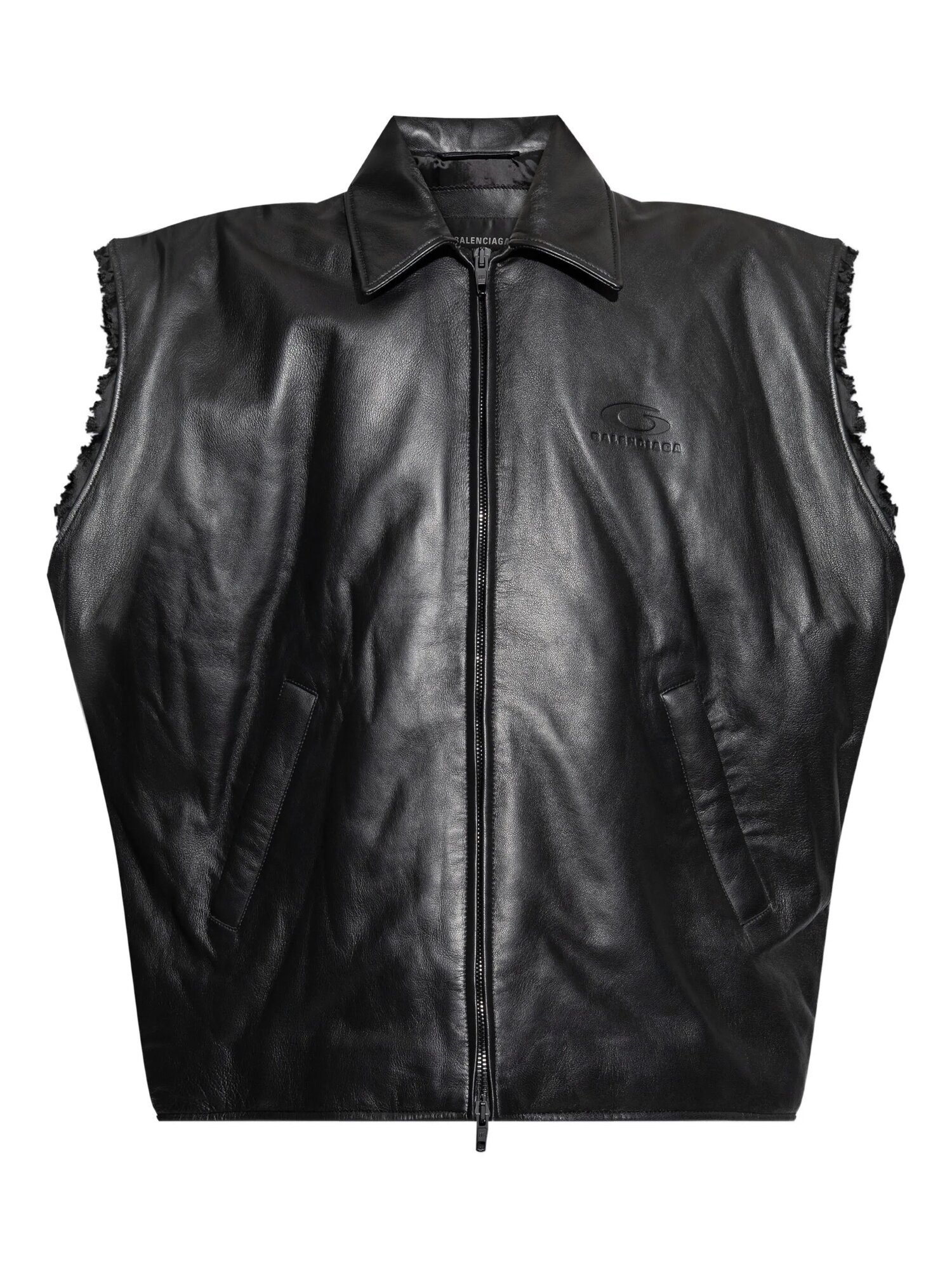 Жилет Frayed-edge leather vest