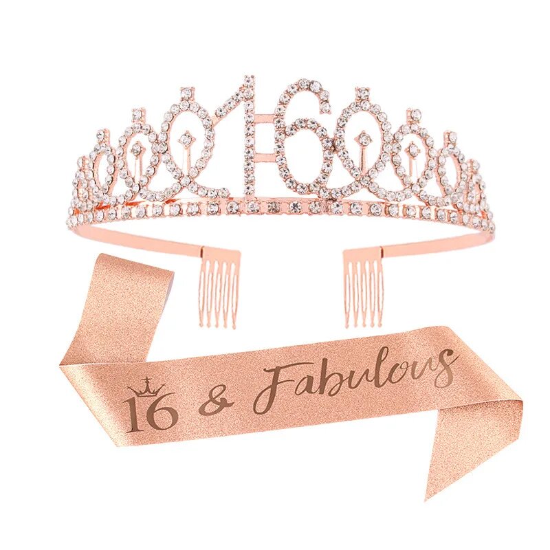 Тиара на 16 лет и пояс "16 & Fabulous"