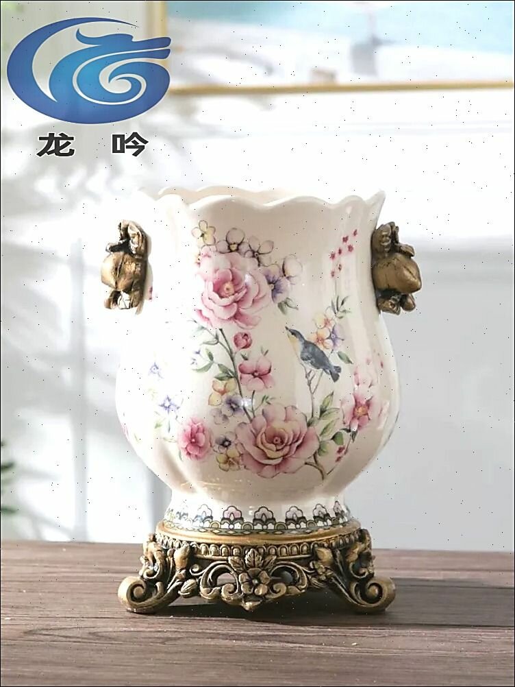 Ваза "шинуазри", 21 см , Керамика, 1 шт